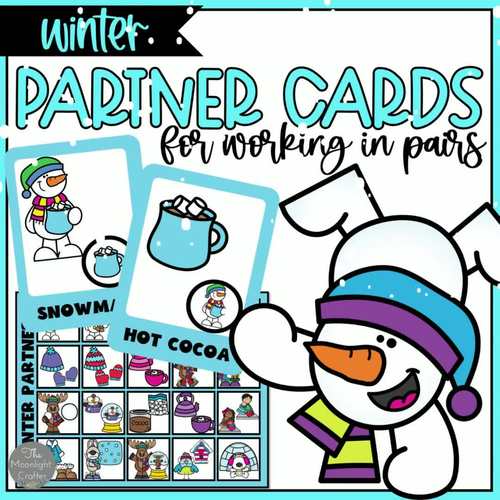 Partner Pairing Cards | Picking Partners | Pairing Students | Winter Set 10
