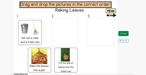 Fall 3-4 Step Sequencing Activities of Daily Living Speech Boom Cards™
