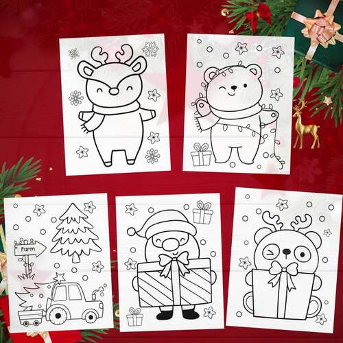 Christmas Coloring Pages/ Sheets for Preschool and Kindergarten, Winter ...