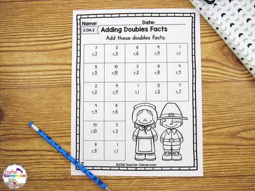 Doubles Facts Worksheets by Teacher Gameroom | Teachers Pay Teachers
