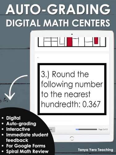 Digital Math Activities 5th Grade Centers Color By Number Rounding Decimals