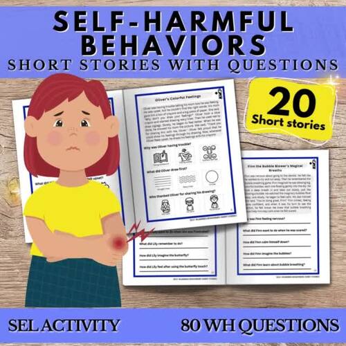 Self-Injurious Behaviors Scenarios W/ WH Question K-3 Character ...