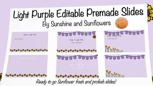 Sunflower Editable Slides | Digital & Distance Learning | TpT