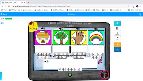 Palabras Secretas de 4 Letras en Boom Cards | Secret Words in Spanish