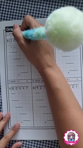 Graph Paper Worksheet for Long Division 5 digit by 1 | Problem Solving ...