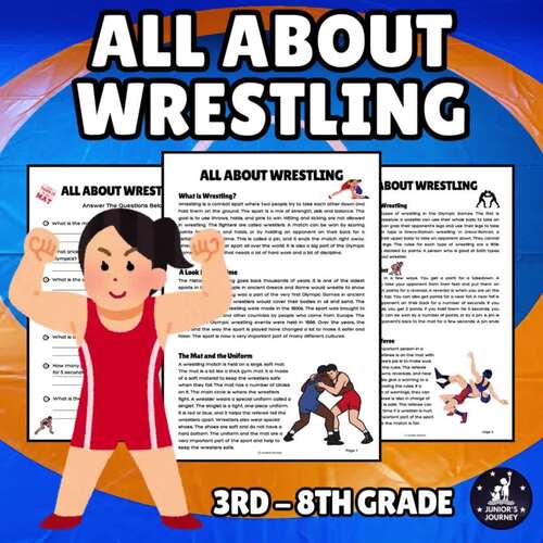 Wrestling Reading Comprehension | Informational Worksheet | Grades 3 - 8