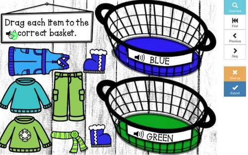 Color Sorting | Winter Clothes (BOOM CARDS) by Tong Stevens | TPT