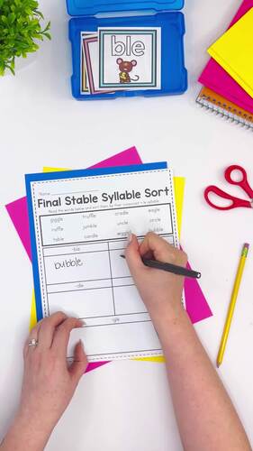 Final Stable Syllable Activities - Consonant - LE Syllables for 1st ...