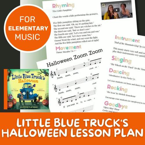 Music Lesson Plan | Little Blue Trucks Halloween | Movement and Music ...