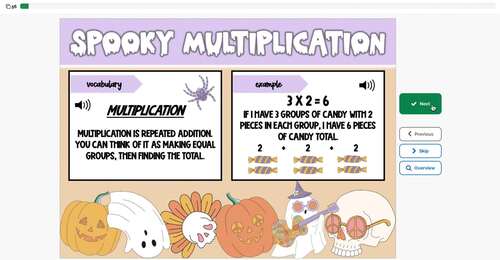 Spooky Mixed Multiplication Facts Boom Cards by Fit for Learning
