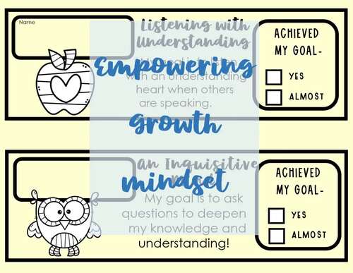 Back to School Beginning of the Year Goal Setting Sheets Students ...
