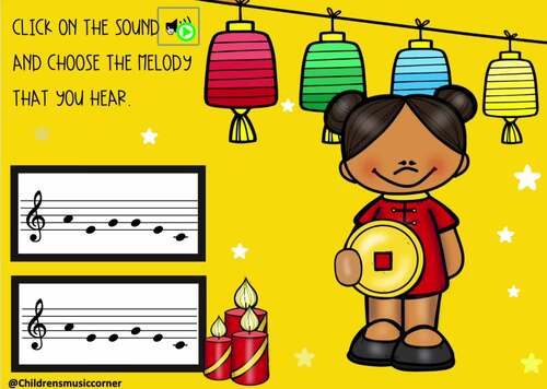Lunar New Year Ear training Do-Mi-So-la Digital Task Cards in Boom Cards™