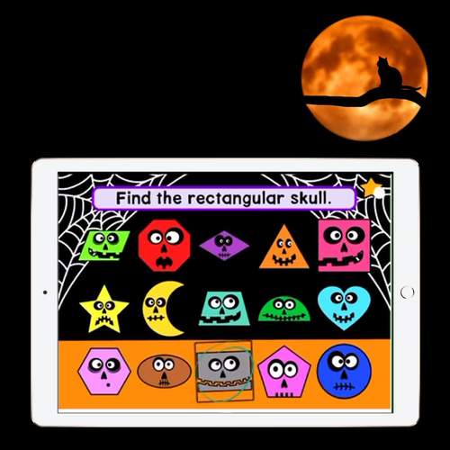 Find the rectangle with audio | Halloween shapes BOOM CARDS | TPT