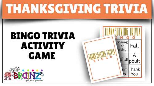 November Fall & Thanksgiving Trivia Bingo | Fun Thanksgiving Activity