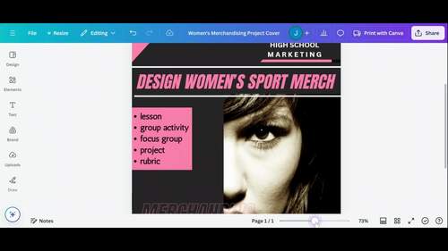 Sport Marketing Project - Design Women's Merchandise; merchandising lesson