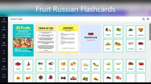 FRUITS Russian flashcards | Russian flashcards fruits by Language Forum