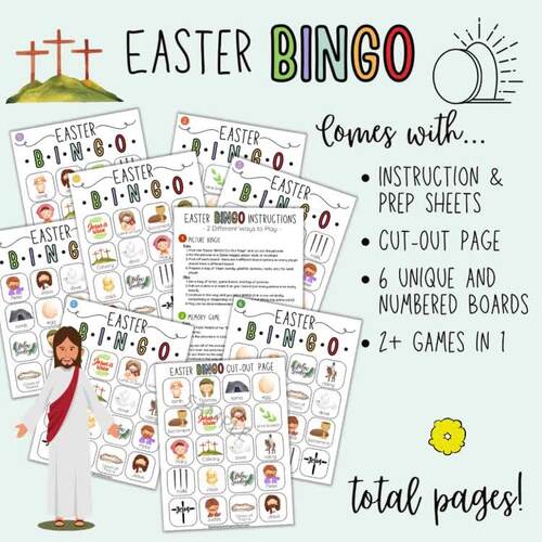 Easter Bingo | Printable Bible Bingo | Bible Games for Kids | Jesus ...