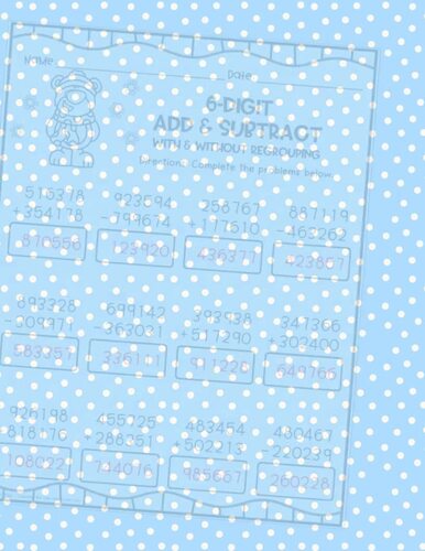 Polar Bear 6 Digit Mixed Add & Subtract With & Without Regrouping ...