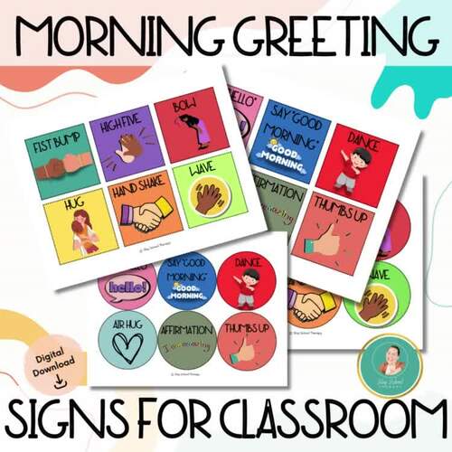 Morning Greeting Signs, Classroom Signs, Classroom Decor, First Day of ...