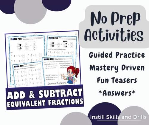 Add and Subtract Fractions With Equivalent Denominators Worksheets ...
