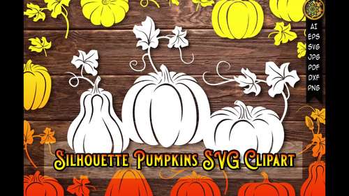 Halloween Silhouette Pumpkins SVG Clip Art by V Design Art | TPT