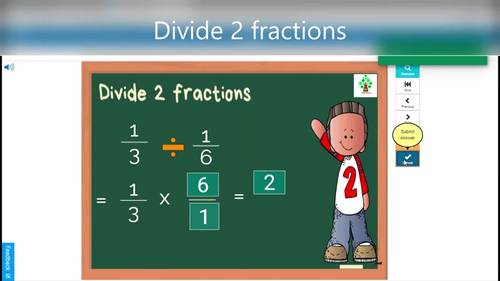 Divide two fractions boom card by SG Math Guru | TpT