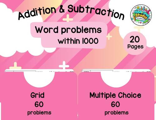 Addition and Subtraction Word problems within 1000 Worksheets | TPT