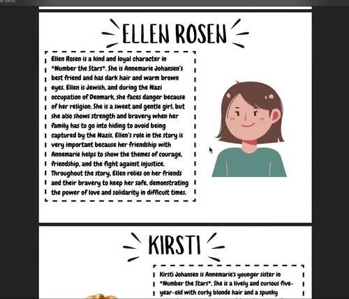 Number the Stars Character Traits Gallery Walk by A Dads Classroom