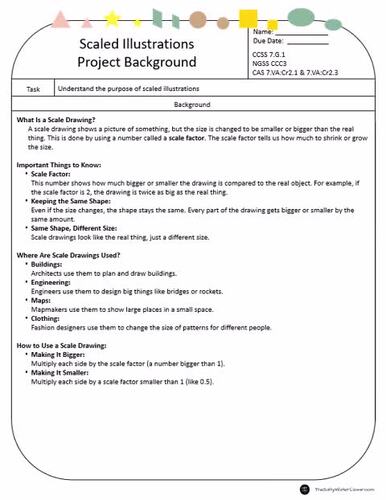Scale Illustrations-7th Grade Geometry Scale Factor Art Project | TPT