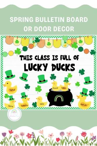 St. Patrick's Day Bulletin Board Door Decor Lucky Duck March Decorations