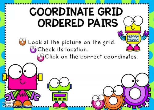 Coordinate Grid Ordered Pairs Boom Cards™ by Creating 4 ESL | TPT