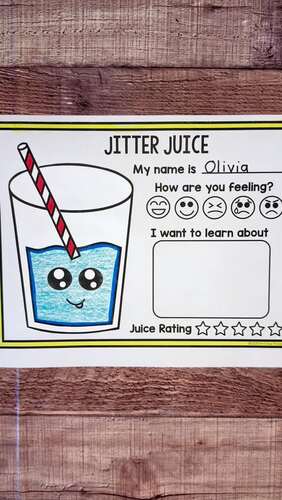 Jitter Juice Craft & Writing | First Day Jitters Book Companion | First ...