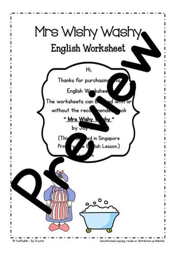 Worksheets for use with "Mrs Wishy Washy" Book by Yooplusme by CrystalSG