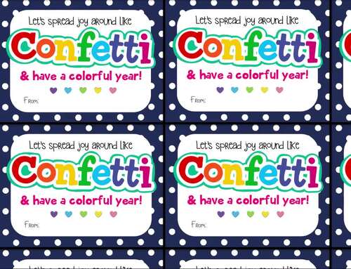 Confetti Sweets Beginning of Year (BOY) Gift Tag- Let's spread joy ...