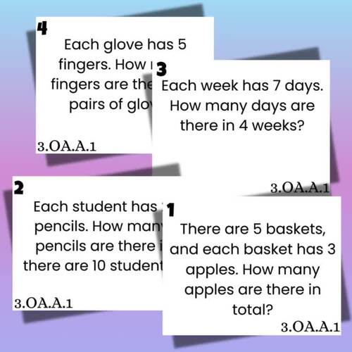 3.OA.A.1 Task Cards - Master Multiplication & Division with Ease!