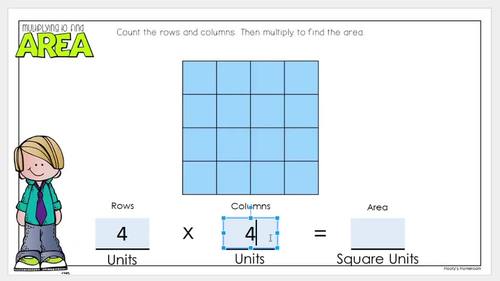 Multiply to Find Area of Rectangles Paperless Practice by Hooty's Homeroom