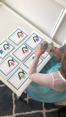Winter Penguin Shape Matching for Preschool, Pre-K, Kindergarten