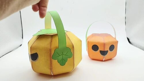 Jack o Lantern Craft 3D Pumpkin Treat Basket Middle Grade Halloween ...