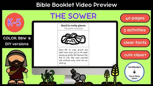 Bible Booklet: The Parable of the Sower by WorldSkoolie | TPT