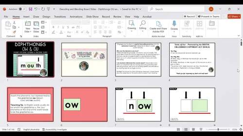 Diphthongs OW & OU Words | Phonics Blending Board Powerpoint | Orton ...