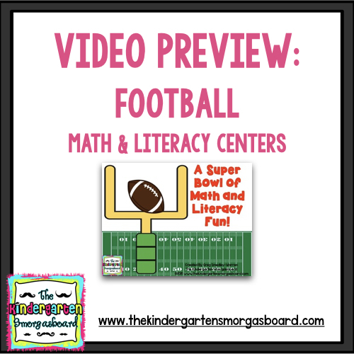 Football Math and Literacy Centers by Kindergarten Smorgasboard