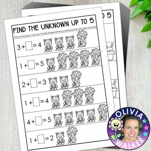 Missing Addends to Five, Find the Missing Number Addition and Subtraction