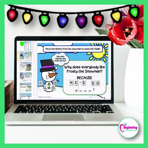 Morning Meeting Christmas Jokes Morning Work Google Slides | Vocabulary