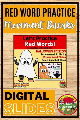OG Red Word/Alphabet Kindergarten Practice Halloween Boo | TPT