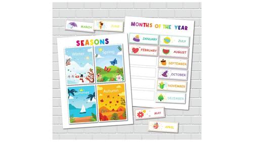 Months of the Year & Seasons Wheel Worksheet, Circle Time Activity