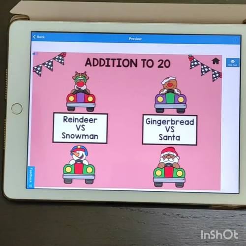 Christmas Math Race | Addition and Subtraction to 20 * Boom Cards