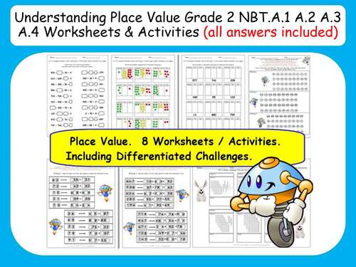 Understanding Place Value Grade 2 NBT.A.1 A.2 A.3 A.4 Worksheets ...