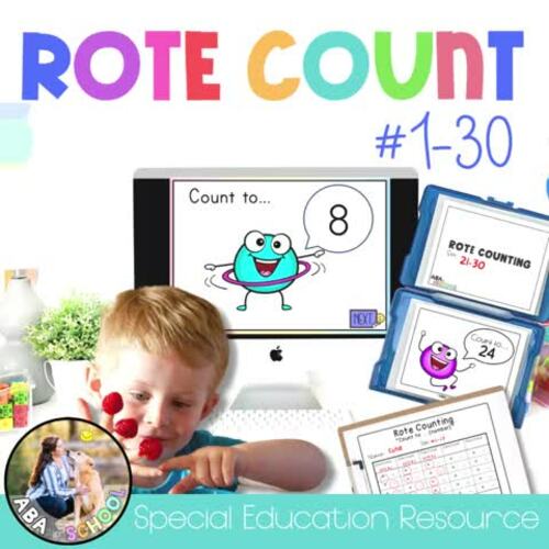 Rote Counting to 30 - Preschool Math - Special Education and ABA Activity