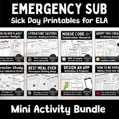 MINI BUNDLE of ELA Sub Resources for Flu Season | Be Prepared! by ...