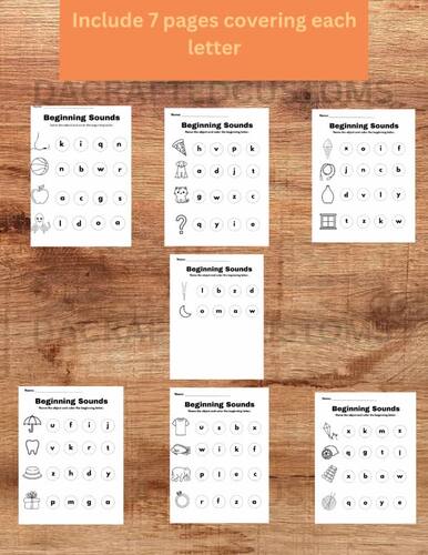 Beginning Sounds Worksheet by Destinee Armstrong | TPT